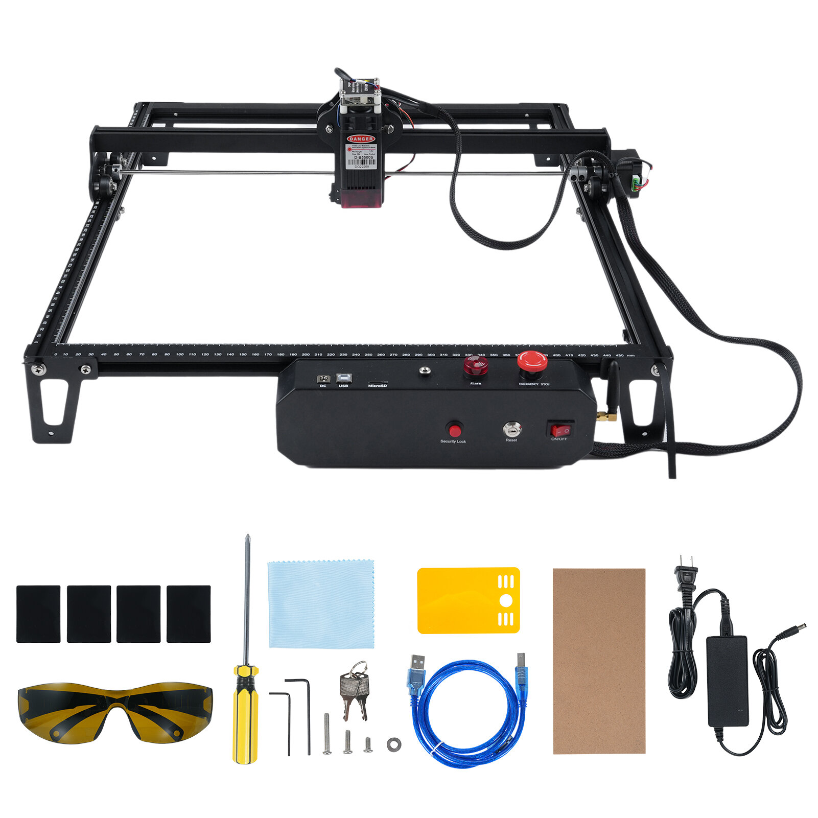 Лазерный гравер T5 5 Вт высокая точность высокая скорость гравировки 400x400 мм управление через WiFi приложение совместим с LaserGRBL/Lightbum