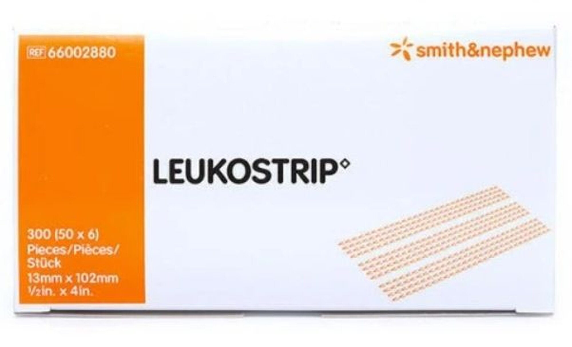 Пластырь Smith & Nephew Leukostrip 13 мм x 102 мм 300 шт. (50x6)