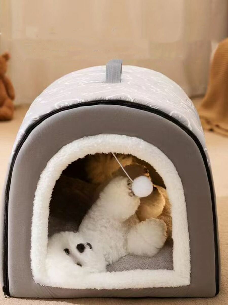 Домик для собак мелких пород и кошек мягки, лежанка для собак