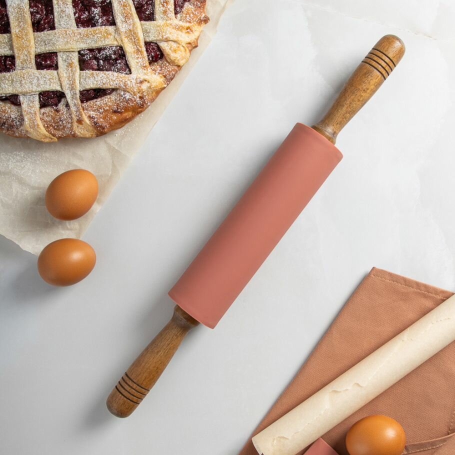 Скалка силиконовая 43*5 см