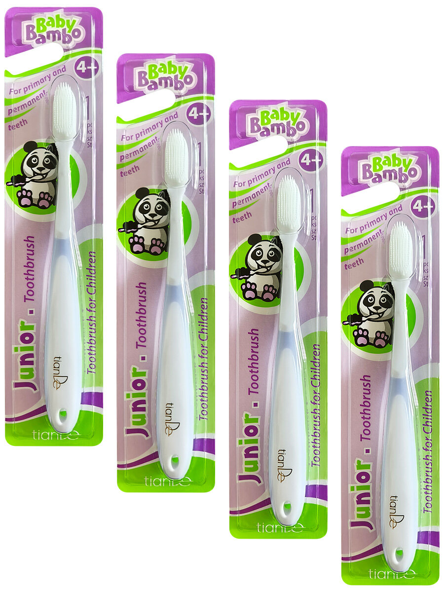Зубные щетки "Проденталь Джуниор", бирюзовые, 4 шт. TianDe