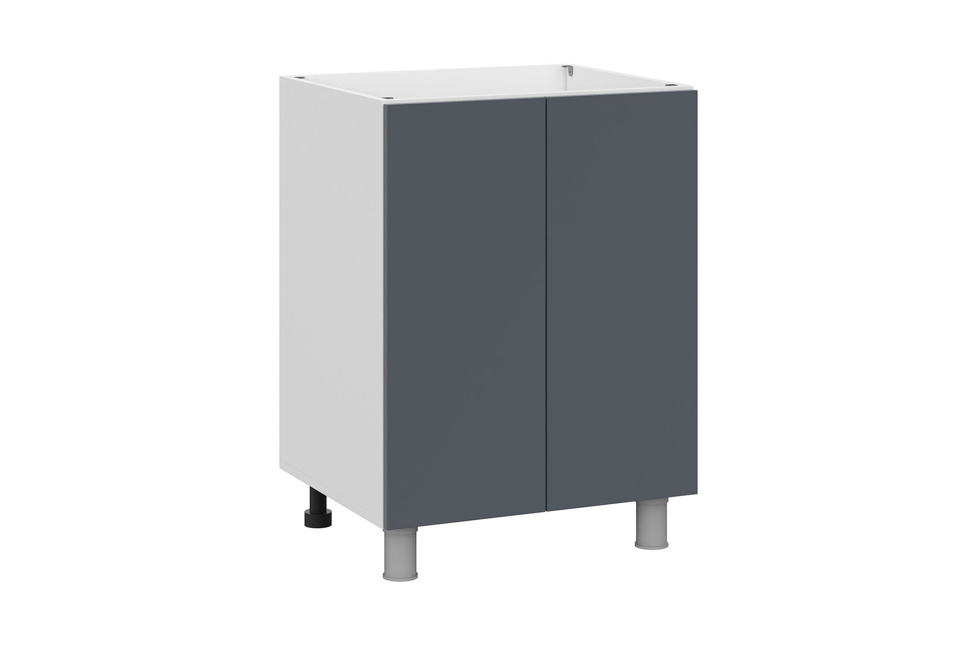 Шкаф нижний под мойку Нонтон Монора, 60х50х82 см, белый / каменный графит