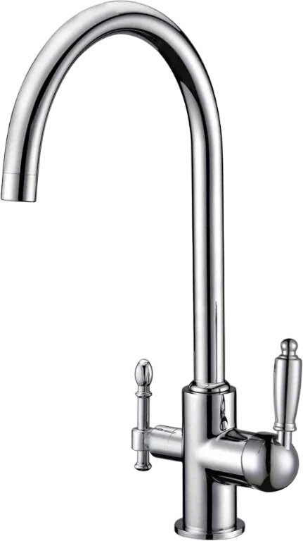 Смеситель для кухни Zorg Sanitary ZR 317 YF-33 с краном для питьевой воды, с поворотным изливом, хром, глянцевый, однорычажный, латунный, с керамическим картриджем