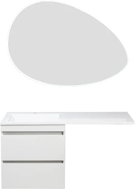 Мебель для ванной комнаты Style Line Даллас 120 L Люкс Plus подвесная, белая, эмаль, зеркало STWORKI Скаген