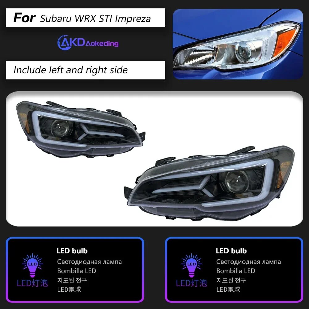 Автомобильный Стайлинг, фара для Subaru WRX 2015-2021 Impreza, светодиодная фара DRL, биксеноновые линзы проектора, автоаксессуары