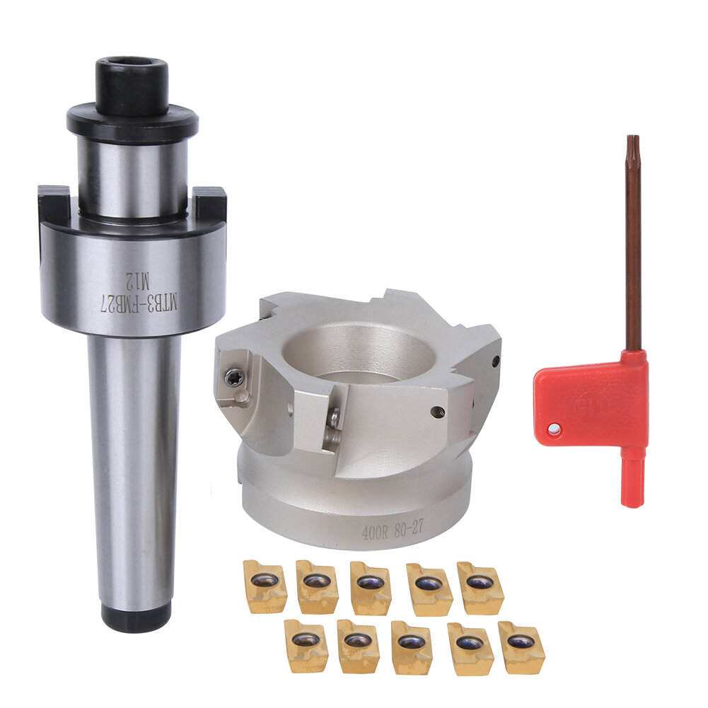 Цанговый патрон MTB3 FMB27, держатель фрезы 80, сменные фрезы 1604APMT (10 шт.).