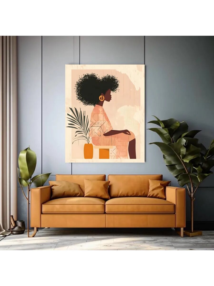 Картина Африканка, негритянка, абстракция, 40*60 см