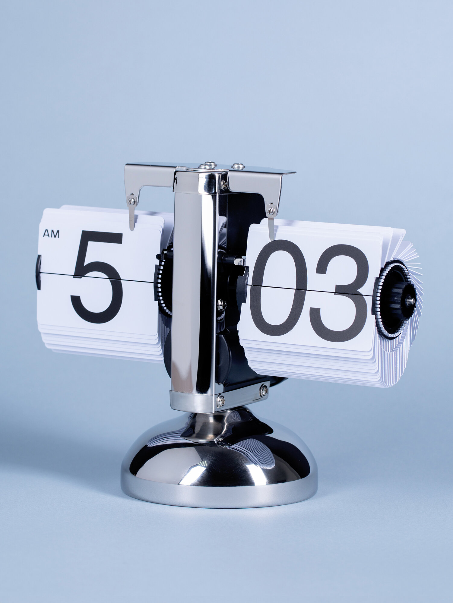 Классические перекидные часы Flip-Clock хром White (16,6*21*9,8 см)
