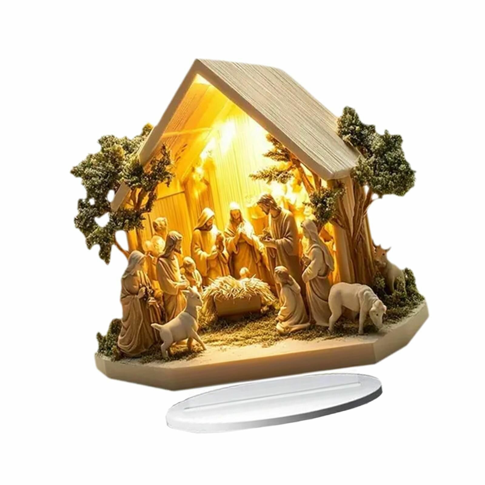 Акриловая статуя вертеп для помещения и улицы Дом 20x20см