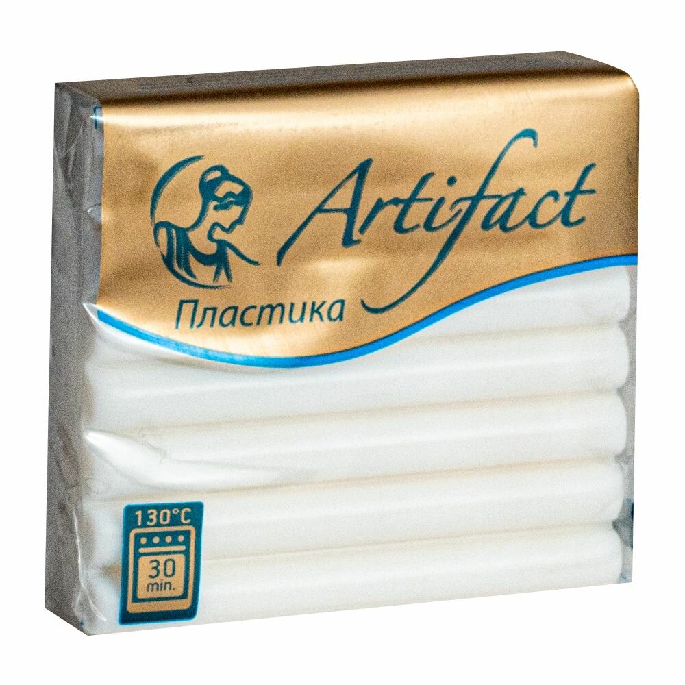 Полимерная глина для лепки, пластика запекаемая Артефакт, пластилин отверждаемый Artifact, брус 56 гр, 400 Нейтральный (полупрозрачный)