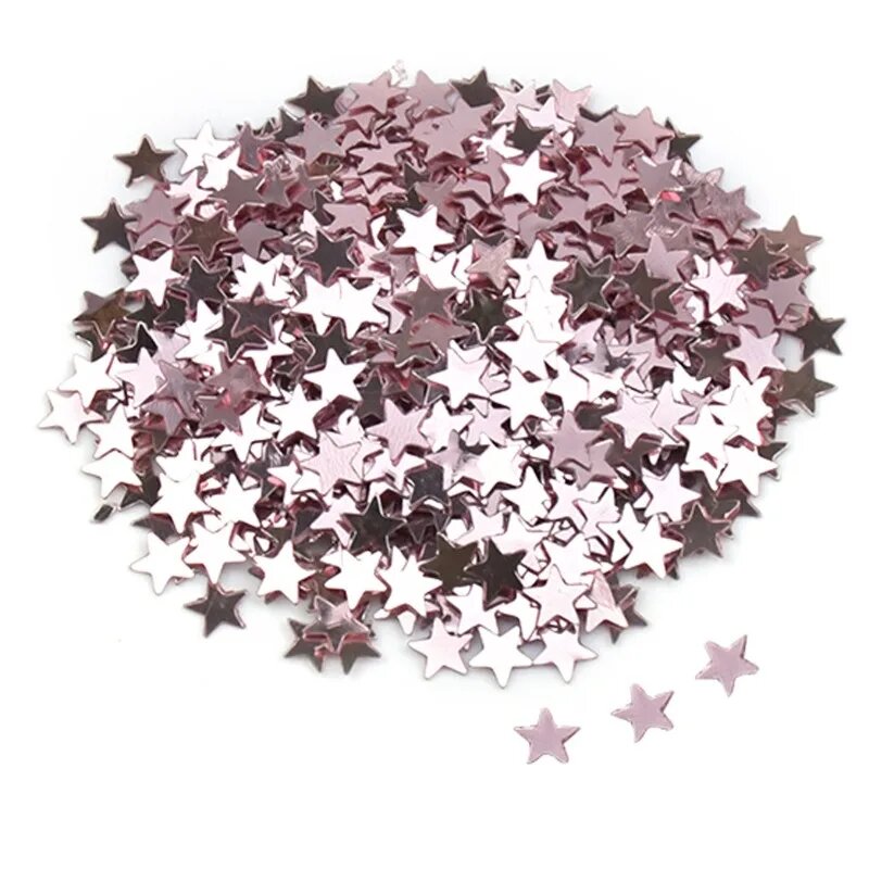 MOONBIFFY Пластиковые звёздочки конфетти 6/10 мм 10mm, Rose gold