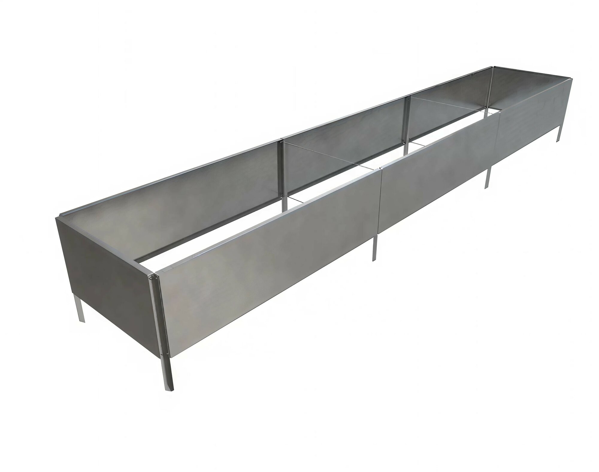 Готовая оцинкованная грядка на дачу Delta-Park GZ 0,45х2,85 метра, серебристый