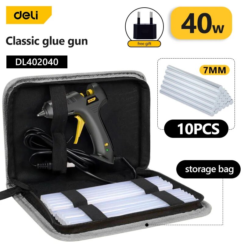 Термопистолет Deli 40/60/80 Вт 40W 10pcs 1bag