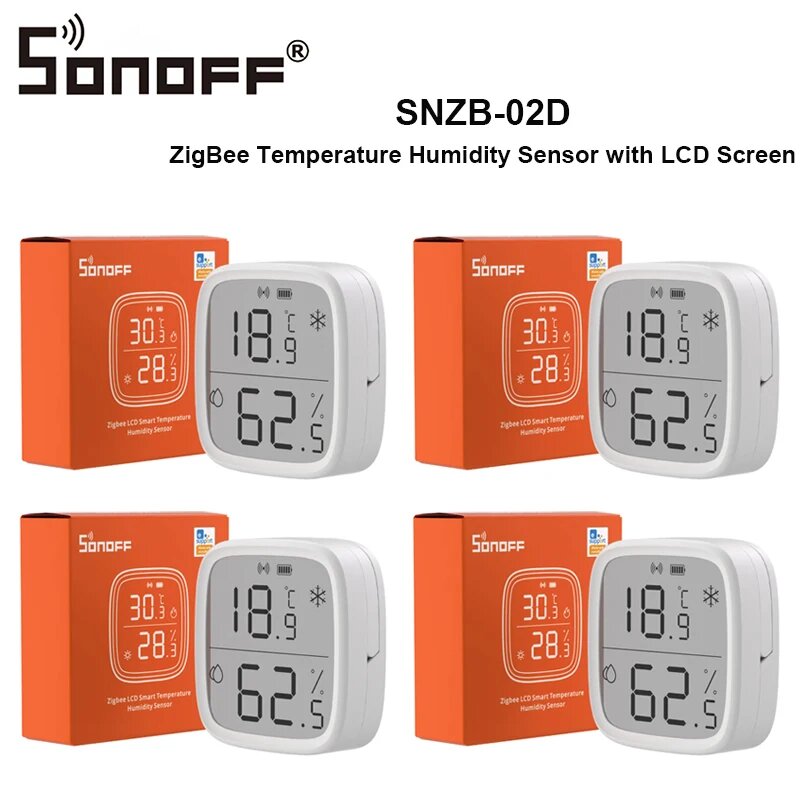 SONOFF SNZB 02D Датчик температуры и влажности SNZB-02D 4PCS