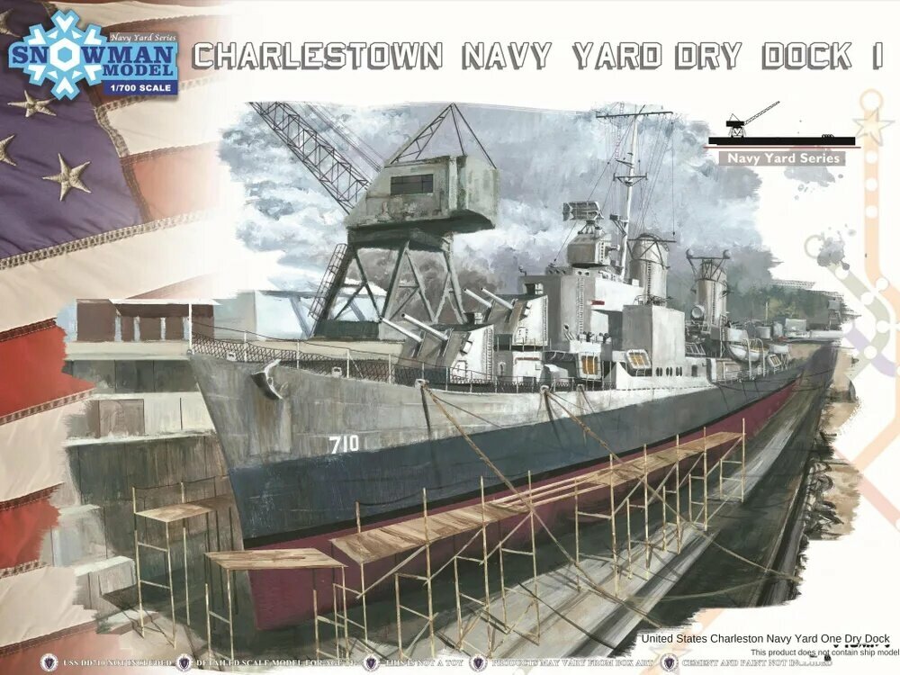 Snowman model SP-7050 1/700 Charlestown Navy Yard Dry Dock 1 Набор моделей в / Нижнее Модель судна