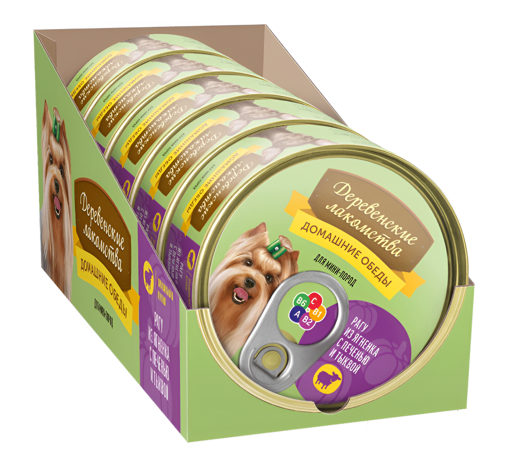 Деревенские лакомства 100 г домашние обеды для мини пород рагу из ягненка с печенью и тыквой консервы 1х5