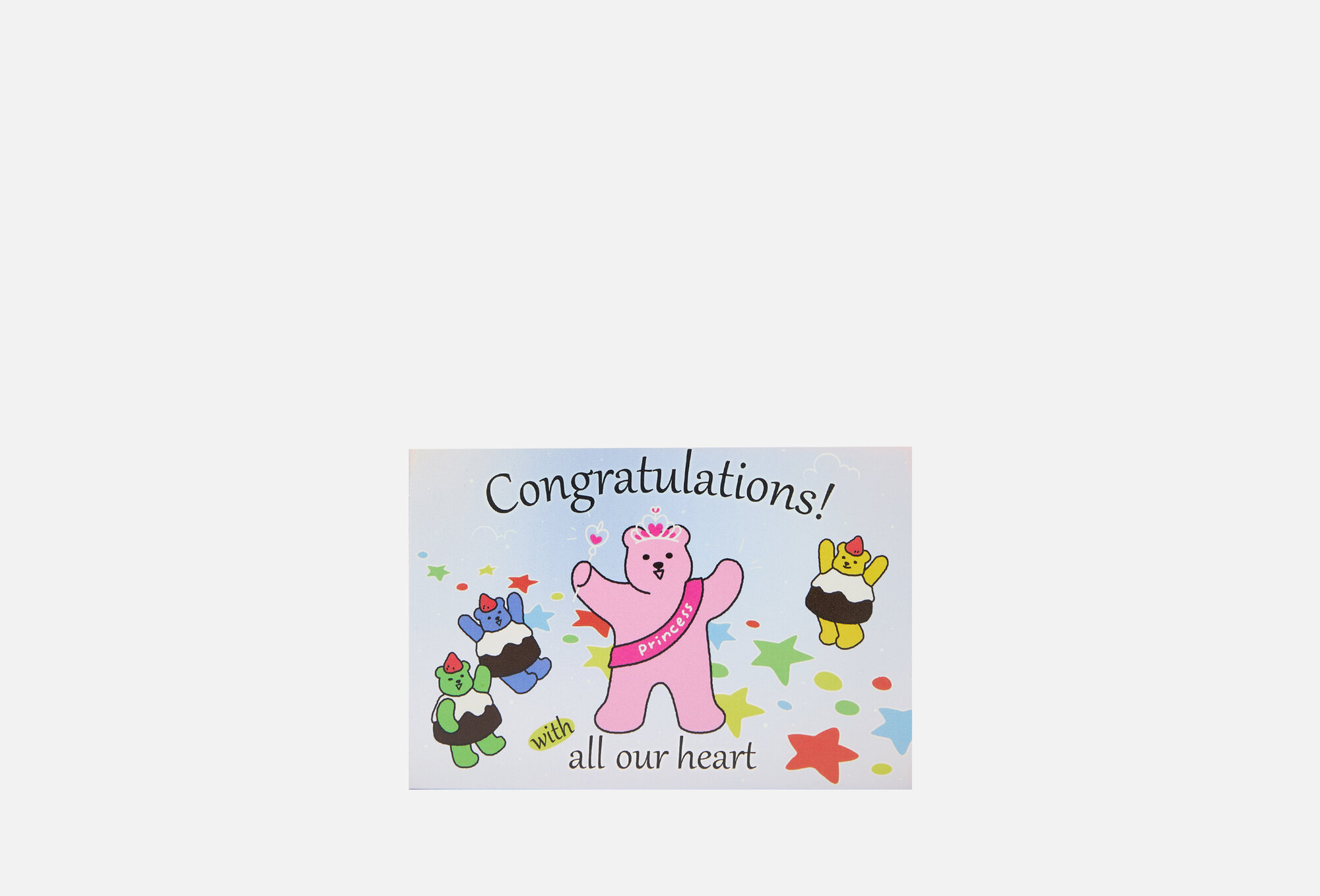 Складная голографическая открытка DAILYLIKE Jelly bear 02 Congratulation