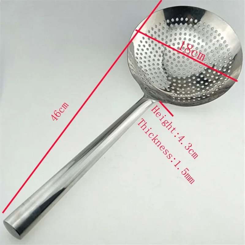 Кухонный Дуршлаг половник-дуршлаг с длинной ручкой, большой сетчатый фильтр для жарки, кухонная посуда, сито для масла, дуршлаг для муки 18cm