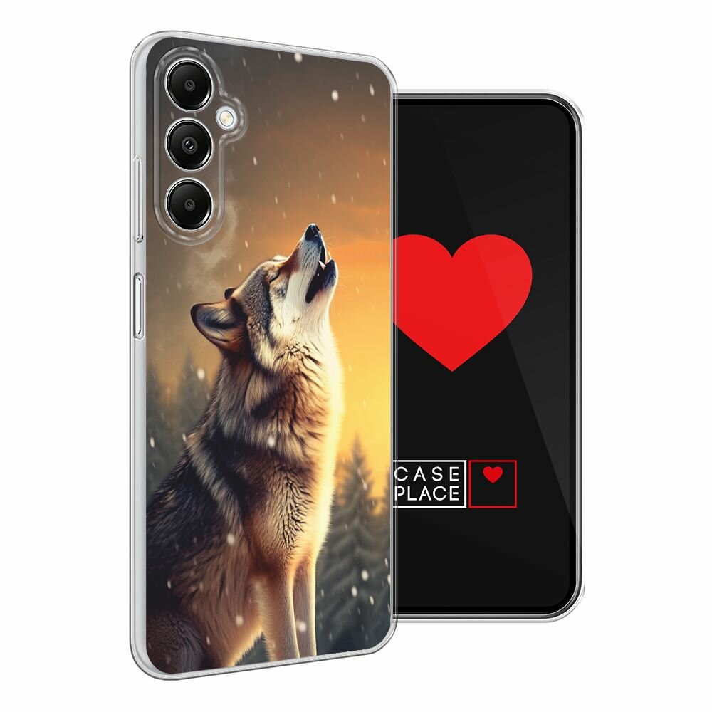 Чехол на Samsung Galaxy A05s / Самсунг Галакси A05s с принтом "Воющий волк" — фото 1