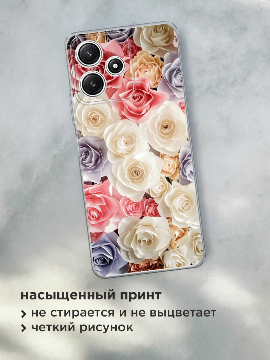 Чехол на Xiaomi Redmi 12 / Сяоми Редми 12 с принтом "Пастельные розы" — фото 1