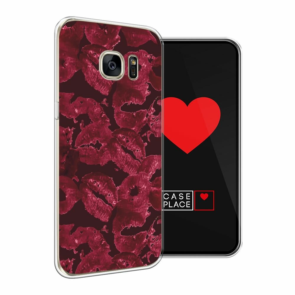 Чехол на Samsung Galaxy S7 / Самсунг Галакси С 7 с принтом Помада паттерн 1 — фото 1