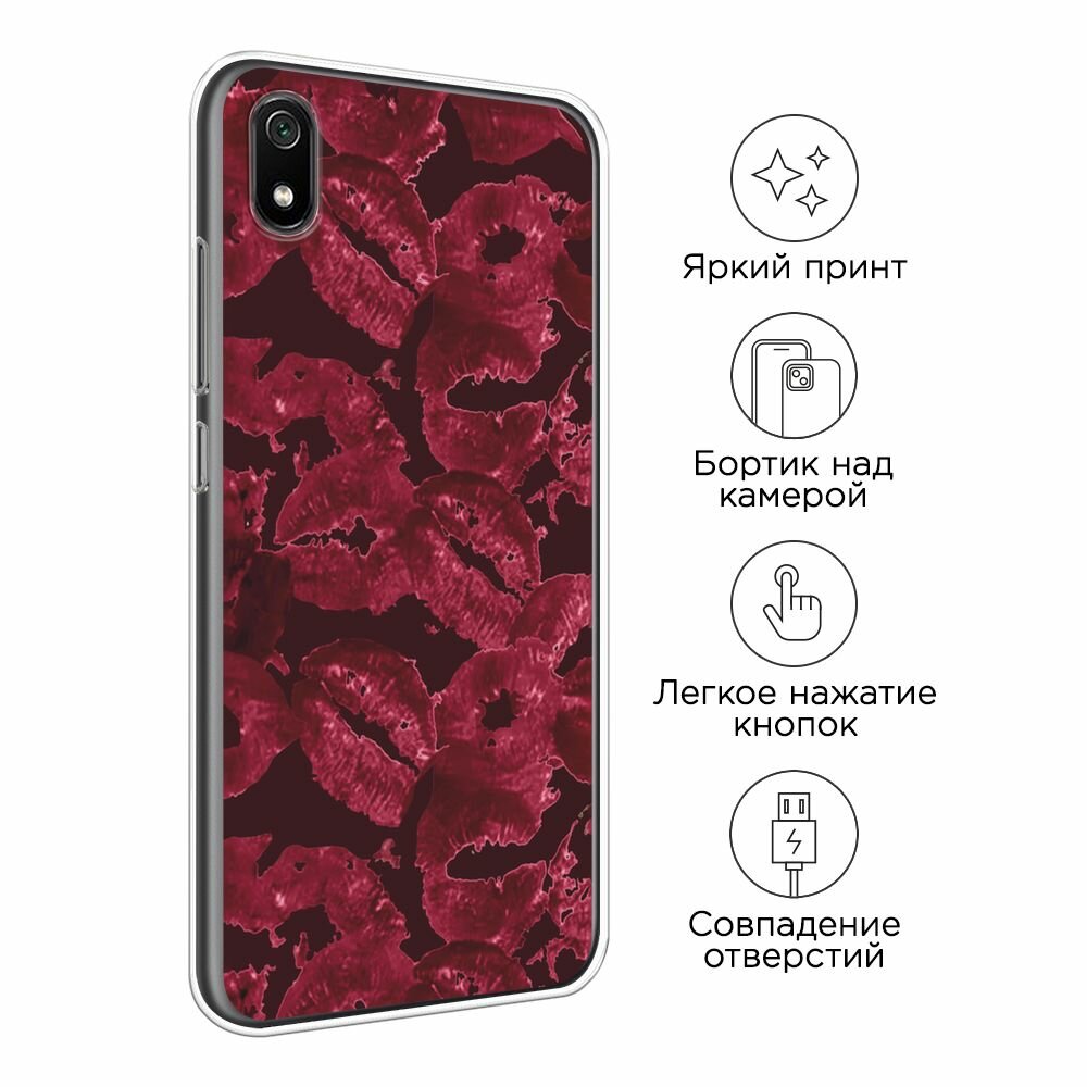 Чехол на Xiaomi Redmi 7A / Сяоми Редми 7А с принтом Помада паттерн 1 — фото 1