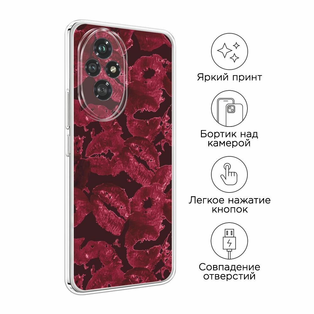 Силиконовый чехол на Honor 200 / Хонор 200 с принтом Помада паттерн 1 — фото 1