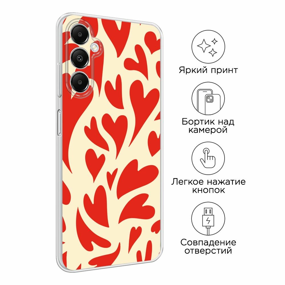 Чехол на Samsung Galaxy A05s / Самсунг Галакси A05s с принтом "Crazy hearts 1 - 14 февраля" — фото 1