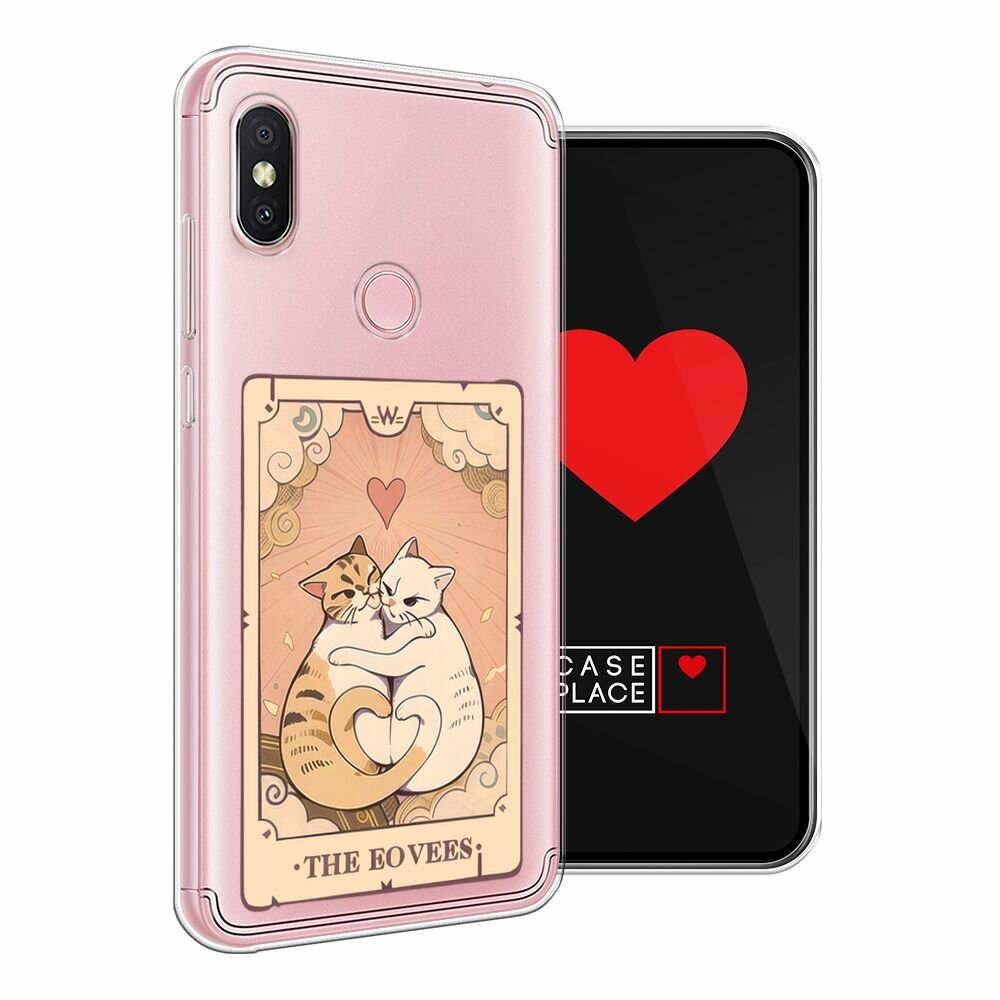 Чехол на Xiaomi Redmi S2 (Redmi Y2) / Сяоми Редми С2 (Редми Y2) с принтом "The lovers cats 2 - 14 февраля", прозрачный — фото 1