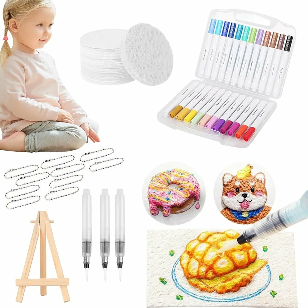 Набор для детского творчества Magic Puffy Paint, с фломастерами и кистями