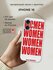 Чехол на Apple iPhone 16 / Айфон 16 с принтом "WOMEN", прозрачный