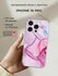 Чехол на Apple iPhone 16 Pro / Айфон 16 Про с принтом "Розовые мраморные разводы...