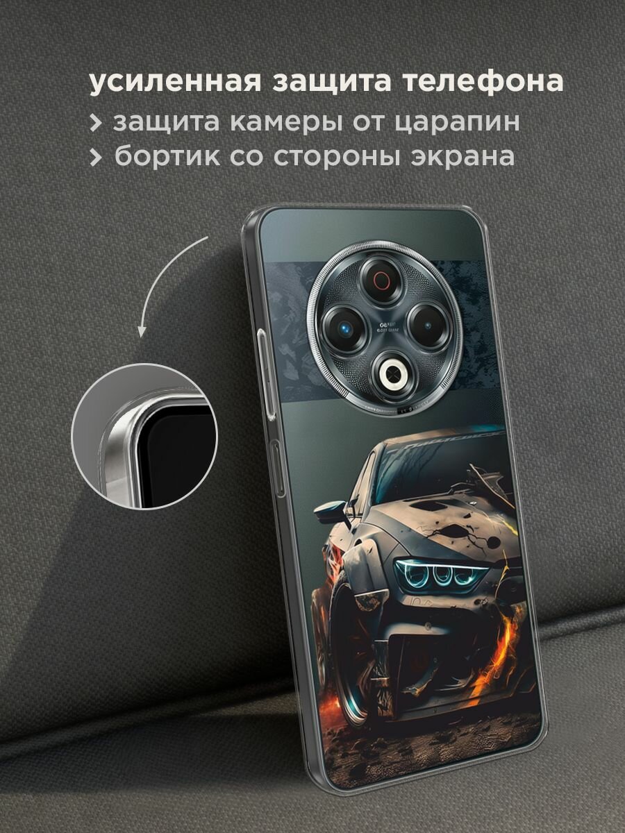 Чехол на Tecno Spark 30 / Текно Спарк 30 с принтом "На износ", прозрачный — фото 1