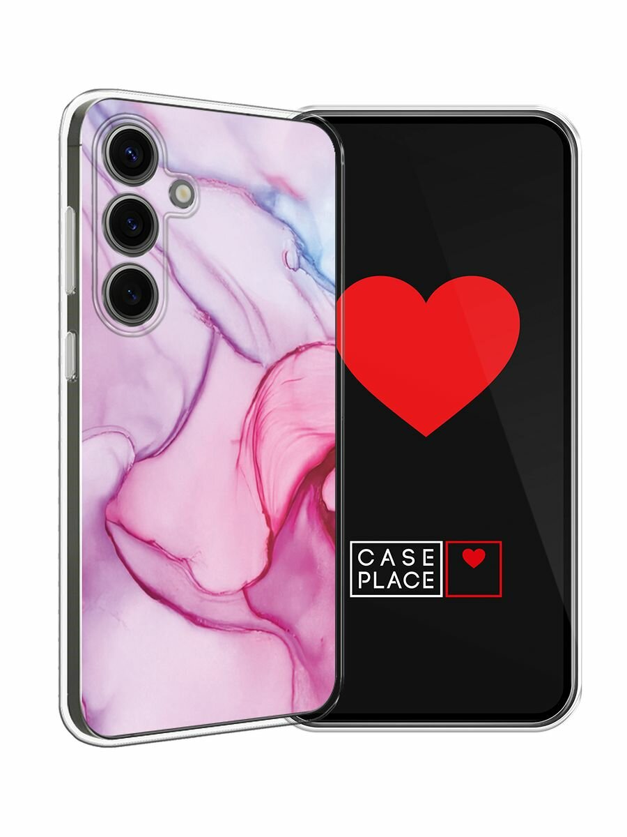 Чехол на Samsung Galaxy S25 / Самсунг S25 с принтом "Розовые мраморные разводы" — фото 1