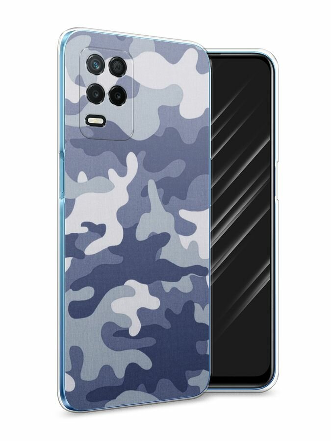 Чехол на realme 8 5G/Narzo 30 5G / Реалми 8 5G/Нарзо 30 5G с принтом милитари серый