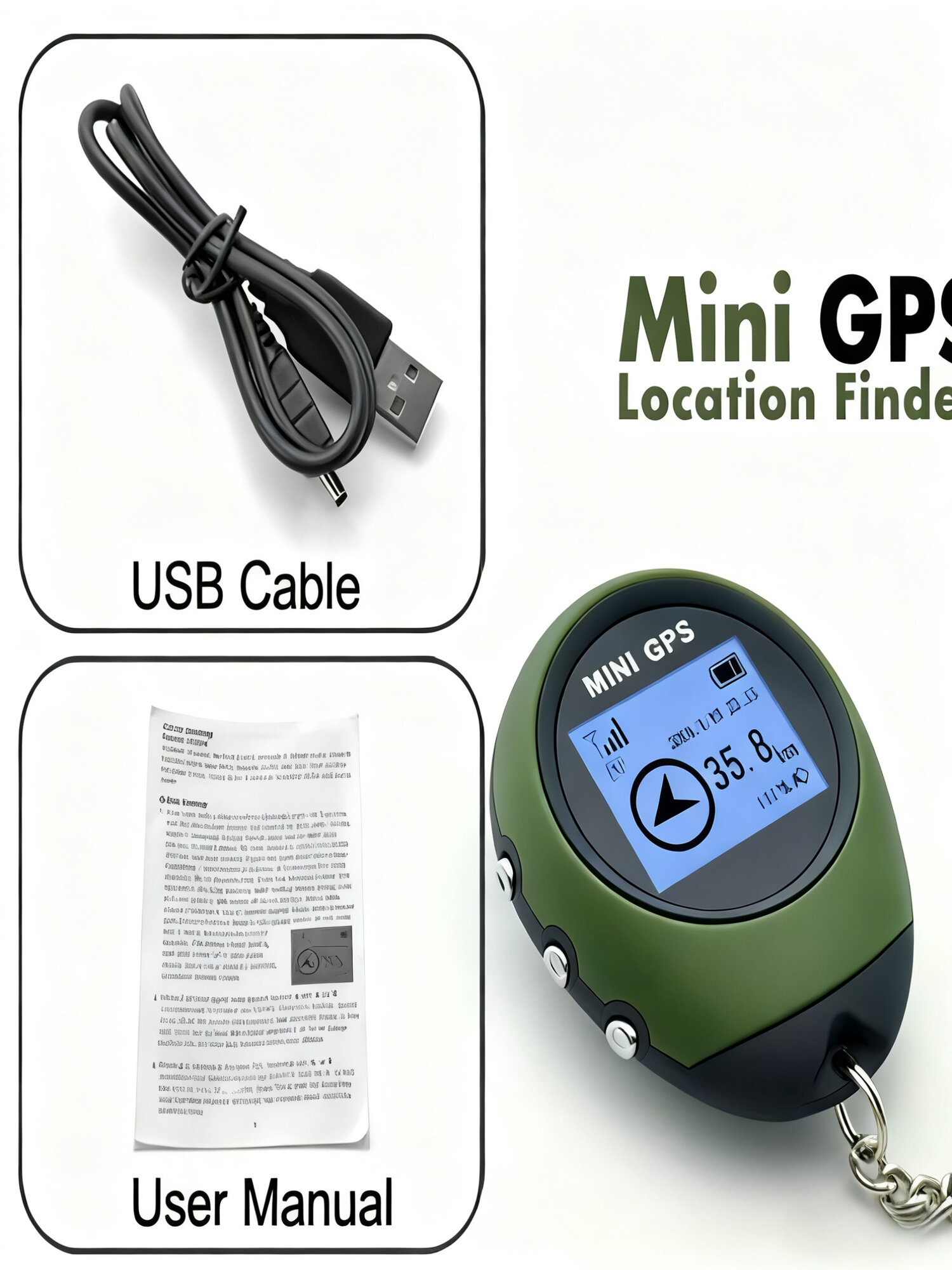 GPS-Возвращатель, с LCD-дисплеем, водонепроницаемый, с подсветкой, Электронный компас