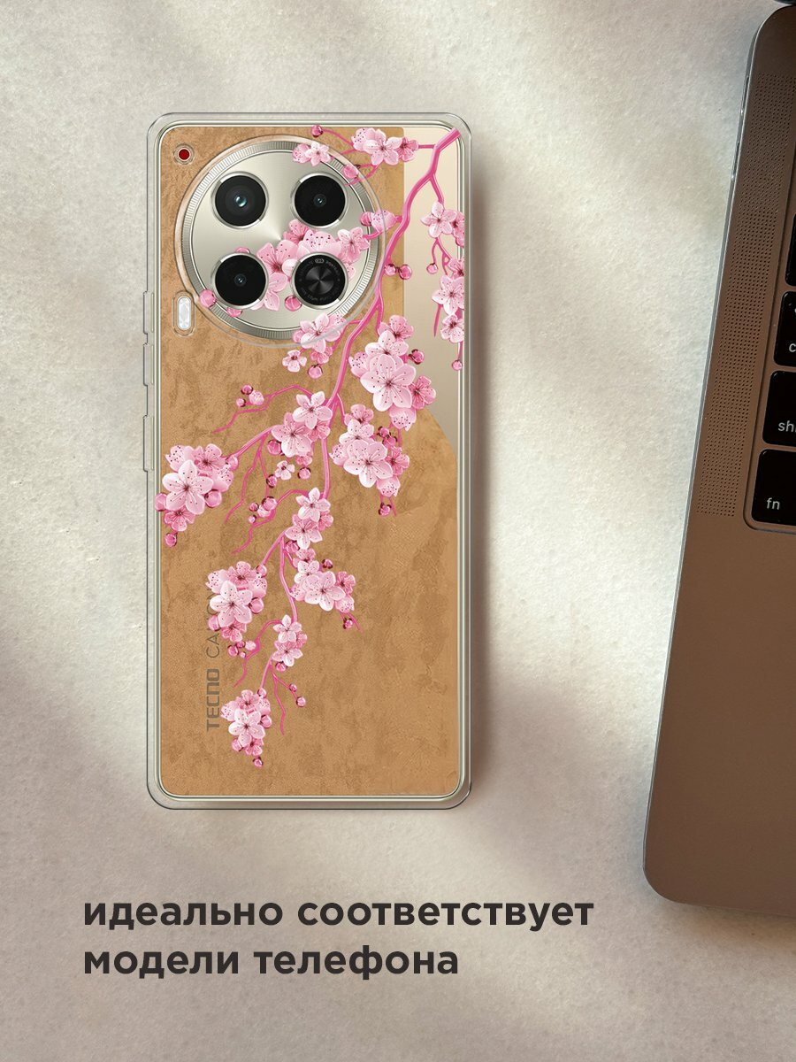 Чехол на Tecno Camon 30 4G / Текно Камон 30 4G с принтом "Ветка сакуры 2" — фото 1