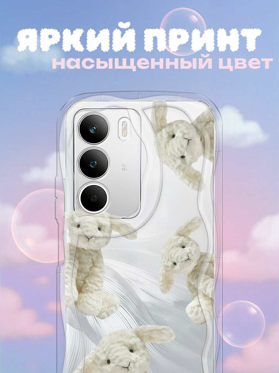 Чехол на Realme C71/P3 Lite 4G / Реалми С71/P3 Лайт 4G/P3 Лайт 4G с принтом "Плюшевые овечки" — фото 1