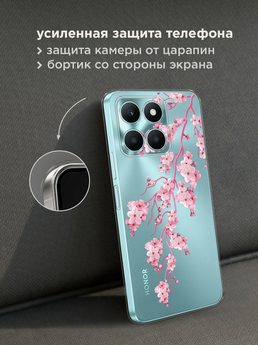 Чехол на Honor X6A / Хонор X6A с принтом "Ветка сакуры 2" — фото 1