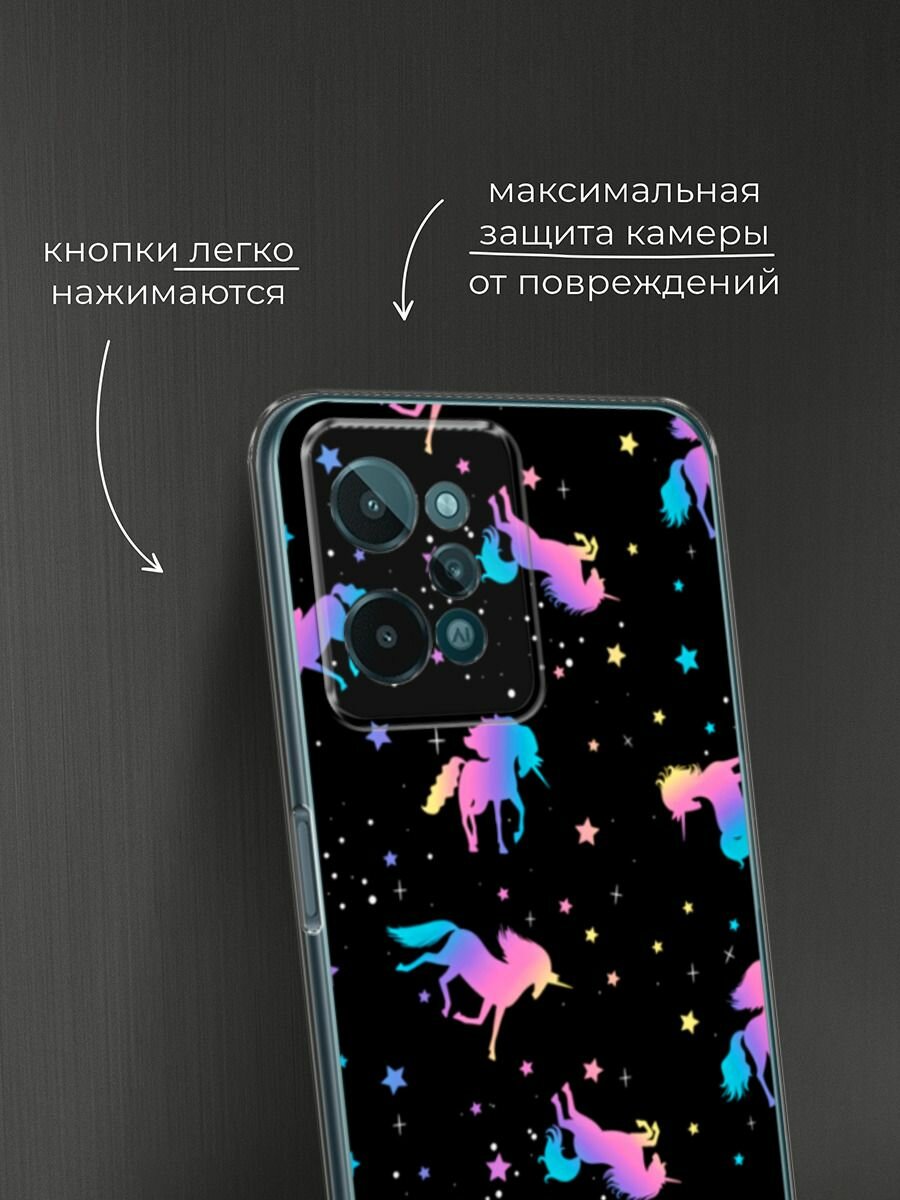 Чехол на Realme C31 / Реалми C31 с принтом "Единороги градиент" — фото 1