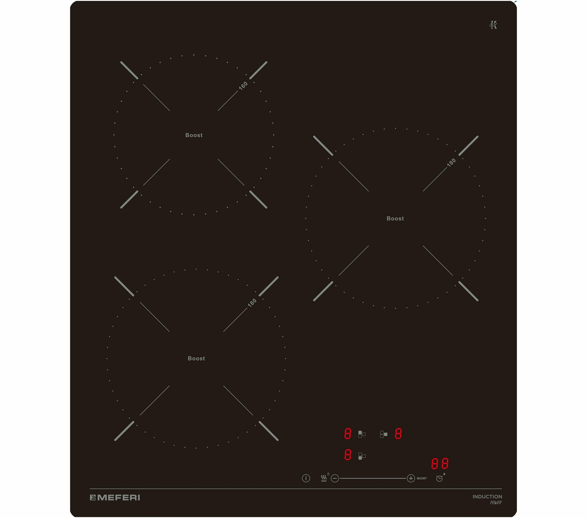 Индукционная варочная панель MEFERI MIH453BK POWER (Модификация 2025 года), 45 см