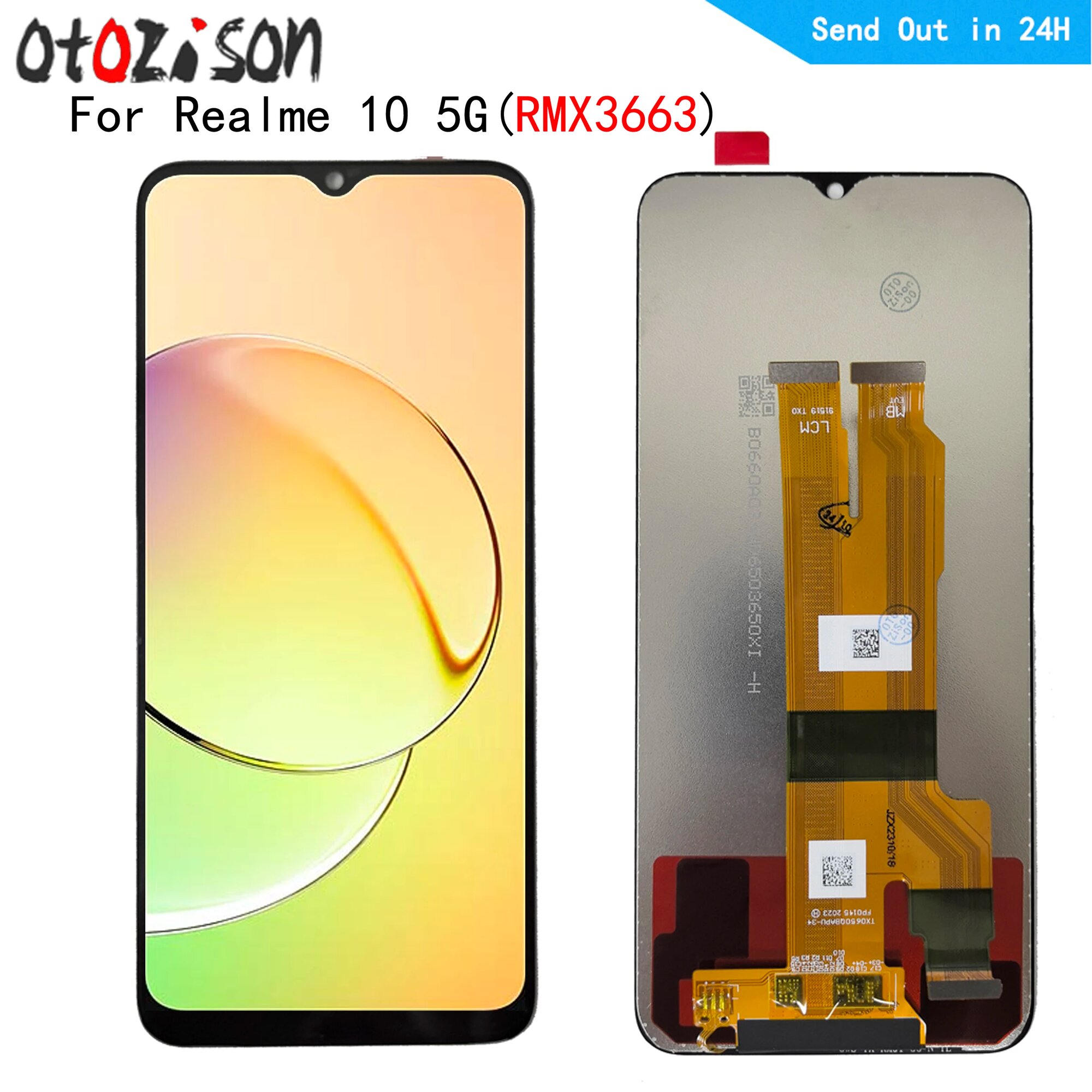 Для Realme10 5G ЖК-экран 6,6 дюйма IPS для Oppo Realme 10 5G RMX3663 ЖК-экран сенсорной панели дигитайзер с рамкой в сборе LCD No Frame
