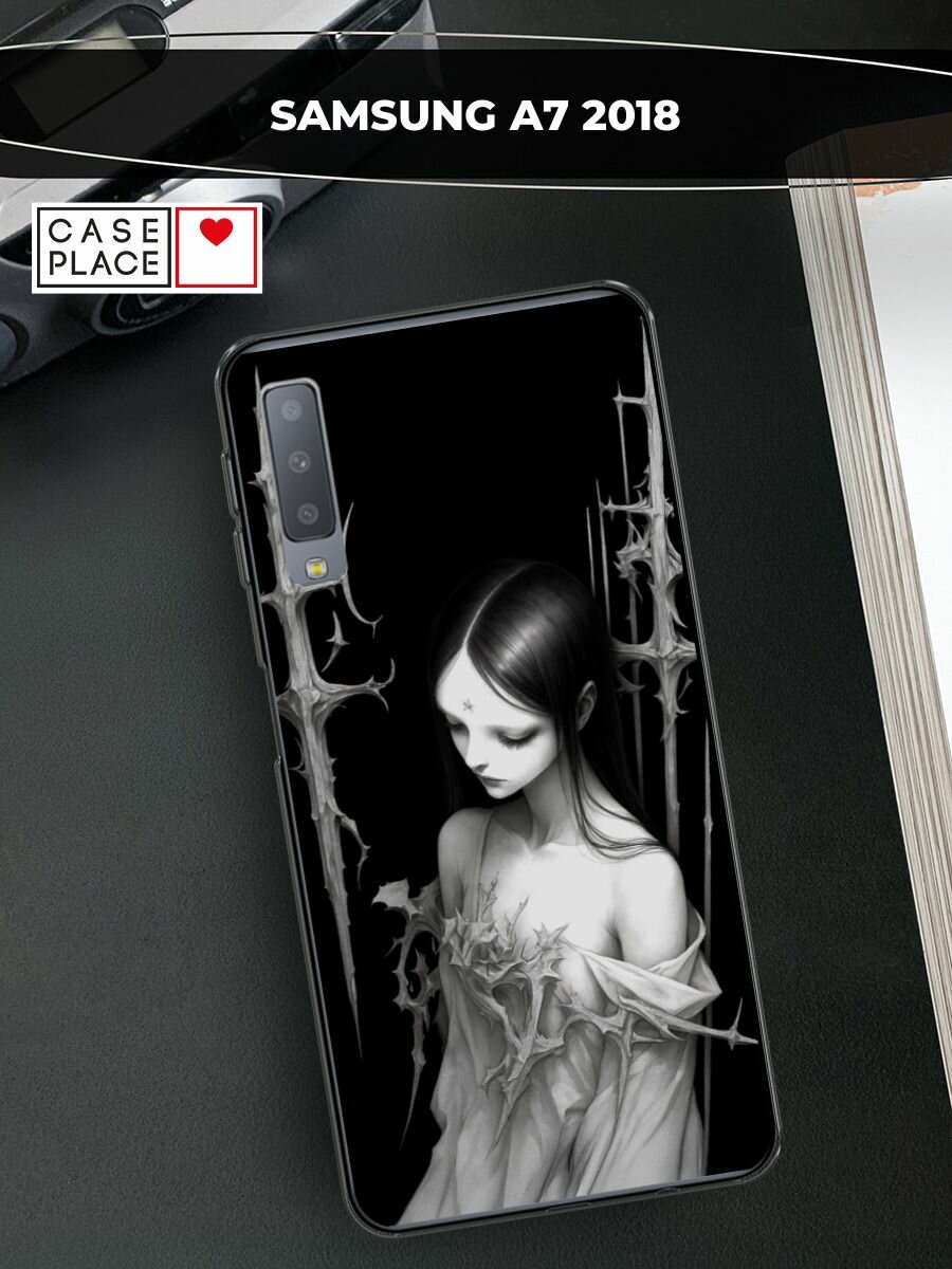 Чехол на Samsung Galaxy A7 2018 / Самсунг Галакси А7 2018 с принтом "Грустная готическая девушка"