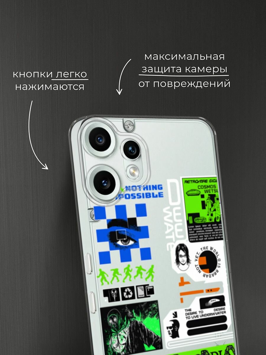 Чехол на CMF Phone 2 Pro / CMF Фон 2 Про с принтом "Nothing impossible", прозрачный — фото 1