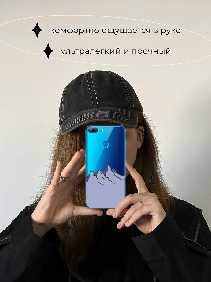Чехол на Honor 9 Lite / Хонор 9 Лайт с принтом "Гора", прозрачный — фото 1