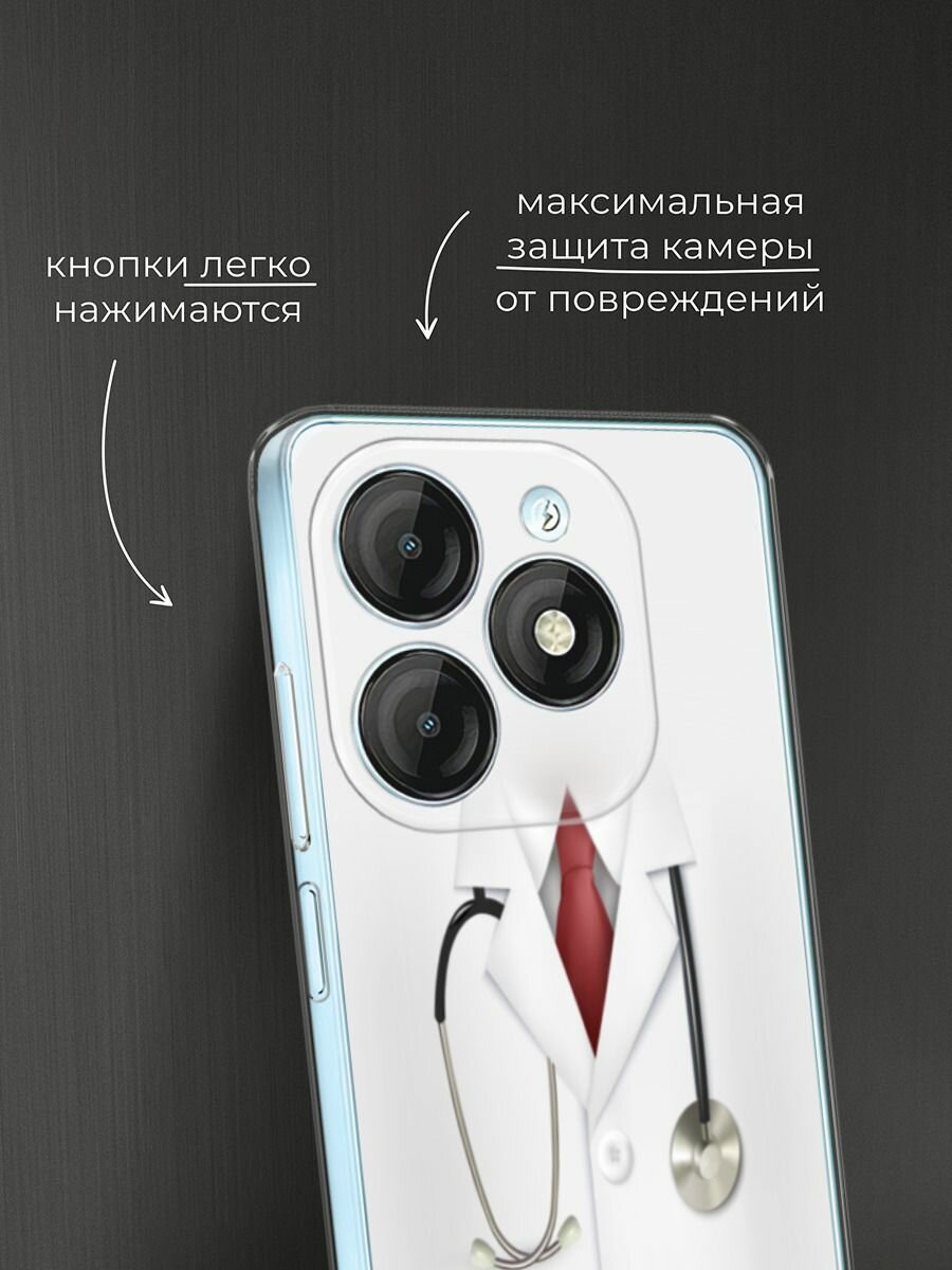 Силиконовый чехол на Itel P55 / Ител Р55 с принтом "Халат врача" — фото 1