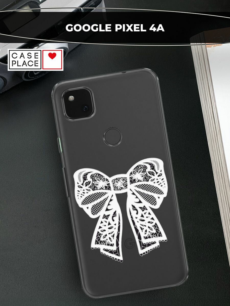 Чехол на Google Pixel 4A / Гугл Пиксель 4А с принтом "Черно-белый бант 2"