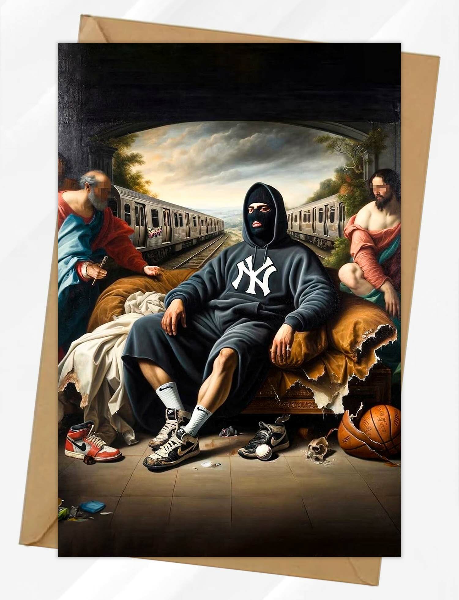 Открытка "Пацанчик классический" (подходит под рамку 10х15см, конверт, подставка)