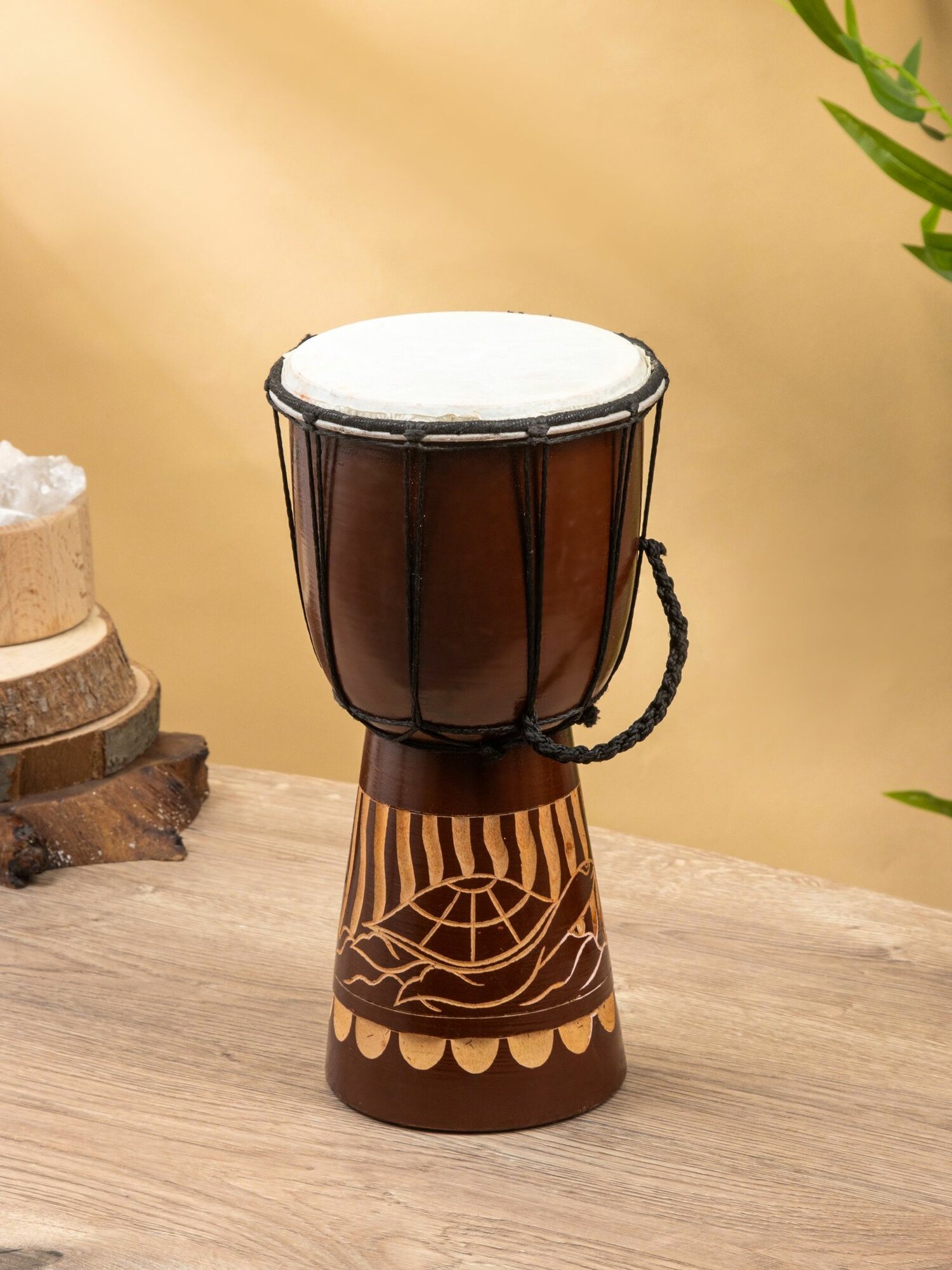 Музыкальный инструмент "Барабан Джембе Узоры" 30х15х15 см