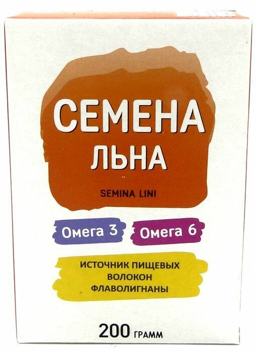 Травяной сбор Компас здоровья семена льна 200 г, источник растворимых пищевых волокон